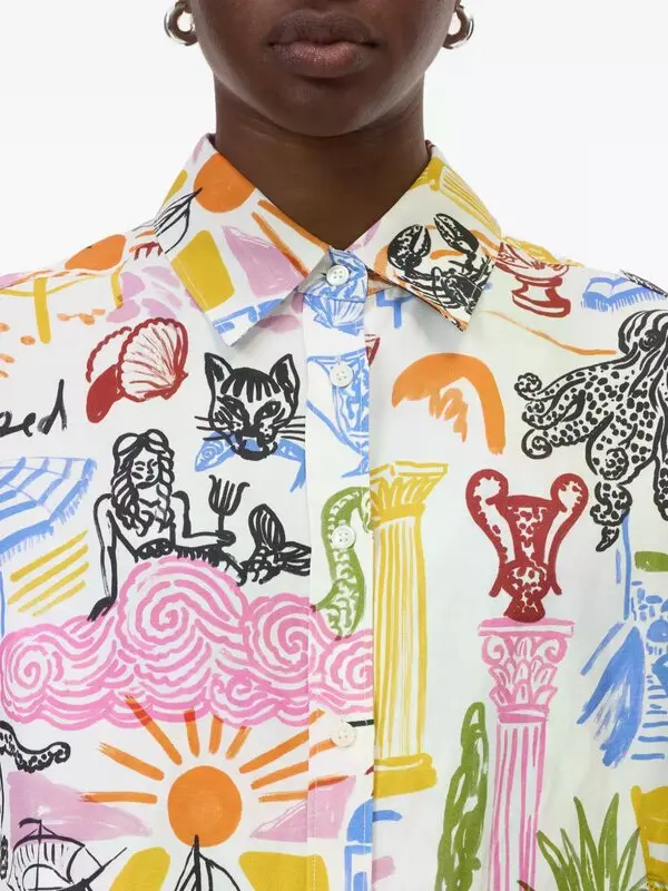 Closed Oversized Printed Shirt