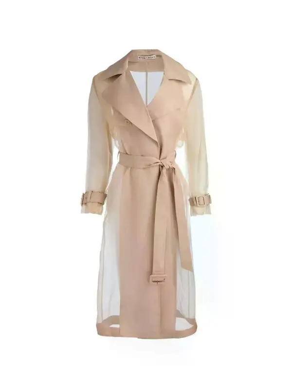 Alice + Olivia Silvia Sheer Belted Trench Coat