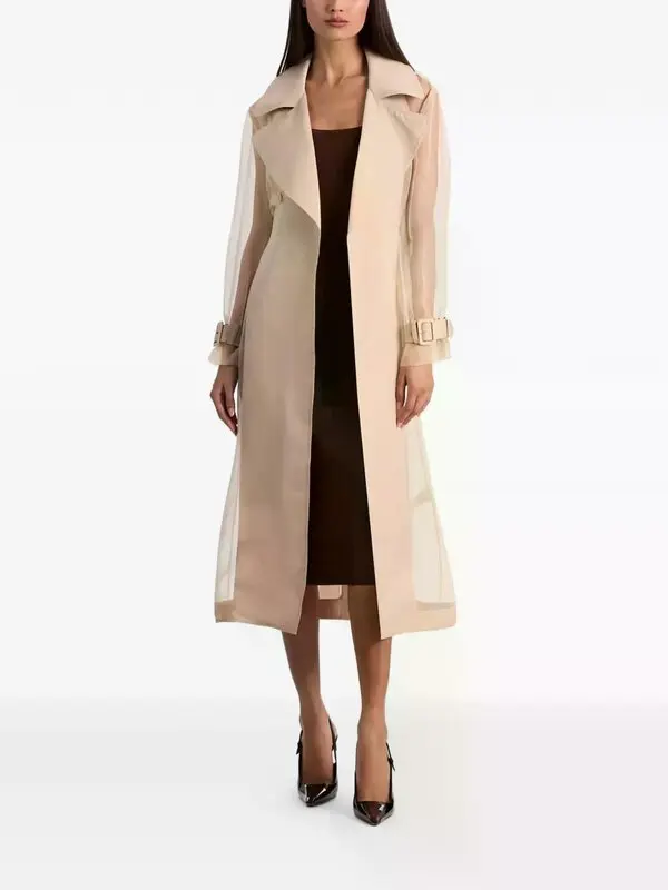 Alice + Olivia Silvia Sheer Belted Trench Coat