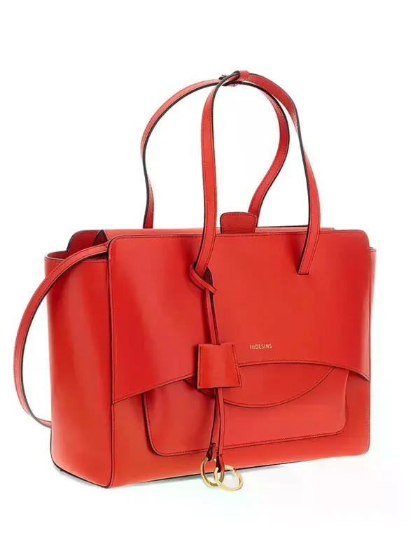 HIDESINS Large Flap Tote Bag - Red