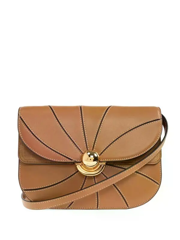Furla Sfera Small Shoulder Bag With Topstitch And Turn-lock - Brown