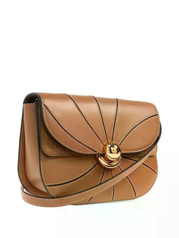 Furla Sfera Small Shoulder Bag With Topstitch And Turn-lock - Brown