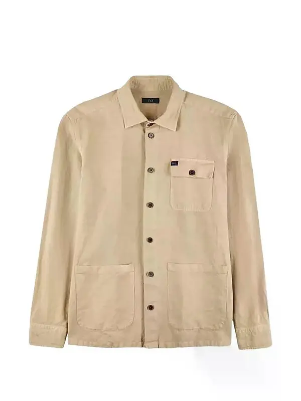 FAY Oversized-pocket Shirt - Neutrals