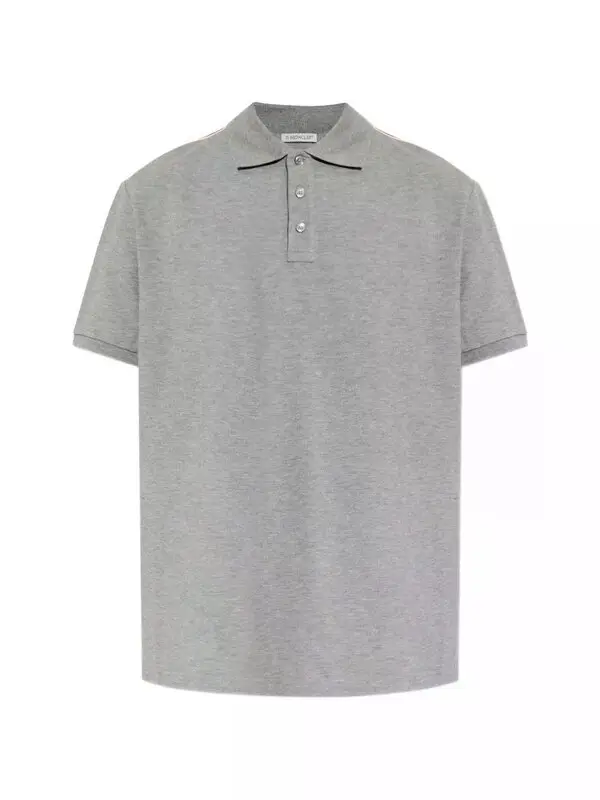 Moncler Stripe-detail Polo Shirt - Grey
