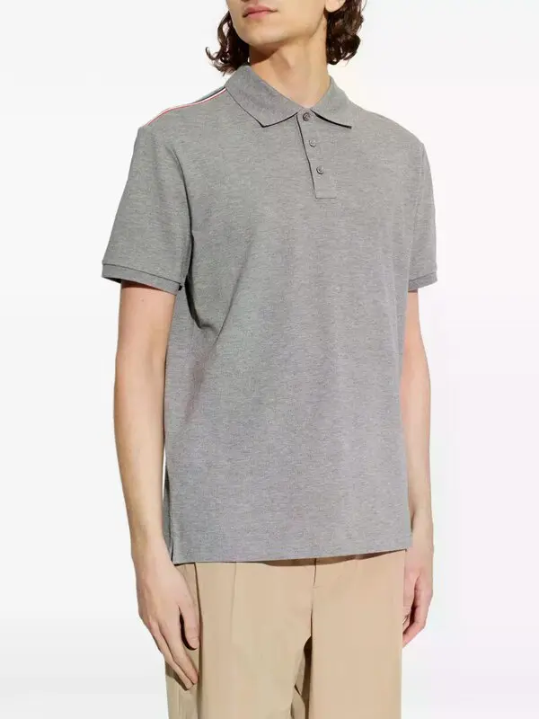 Moncler Stripe-detail Polo Shirt - Grey