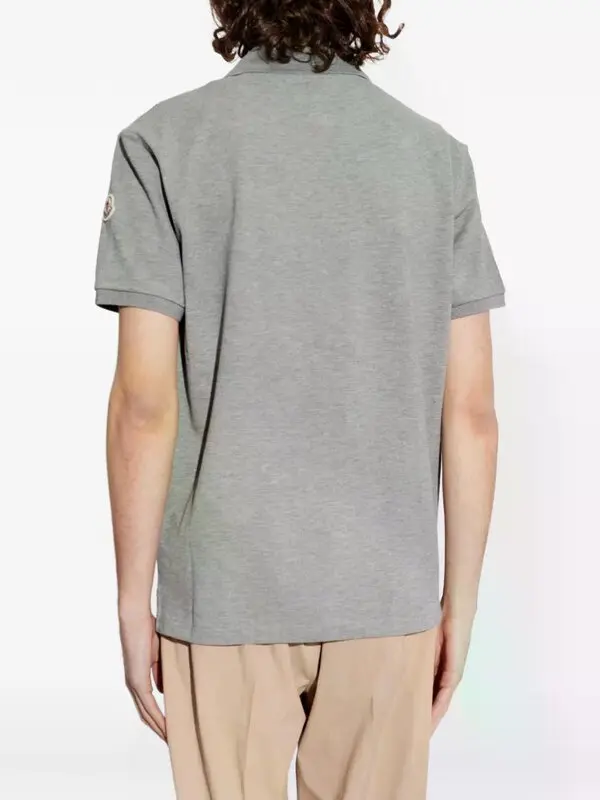 Moncler Stripe-detail Polo Shirt - Grey