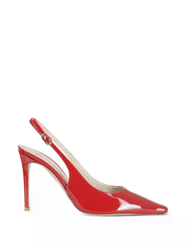 Roberto Festa Pointed-toe Slingback Leather Pumps - Red