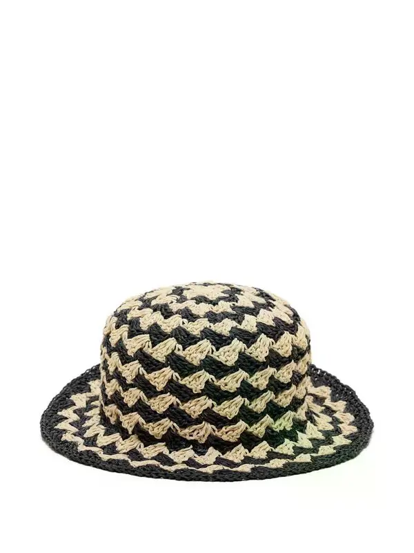 Closed Patterned Sun Hat - Black