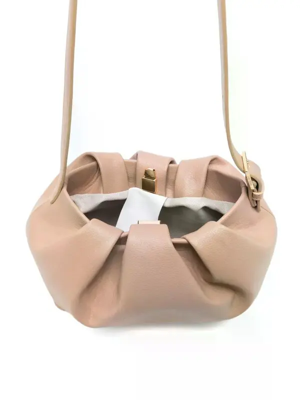 THEMOIRE Athena Ruched Cross Body Bag - Neutrals