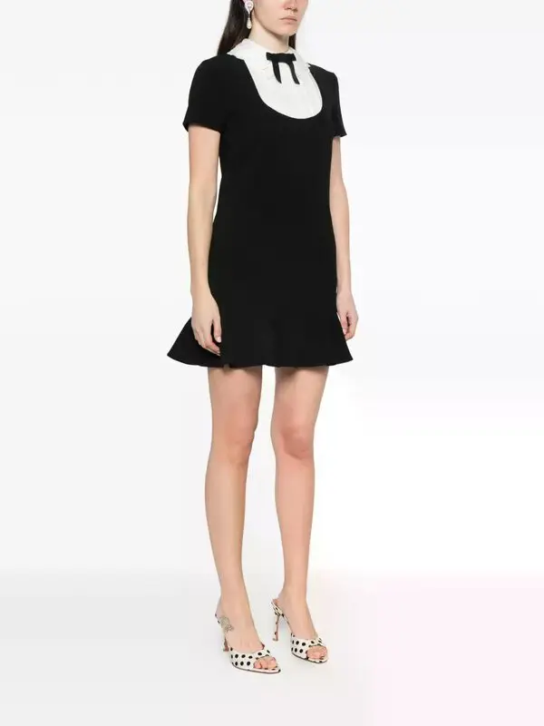 SELF-PORTRAIT Bow-embroidered Collar Dress