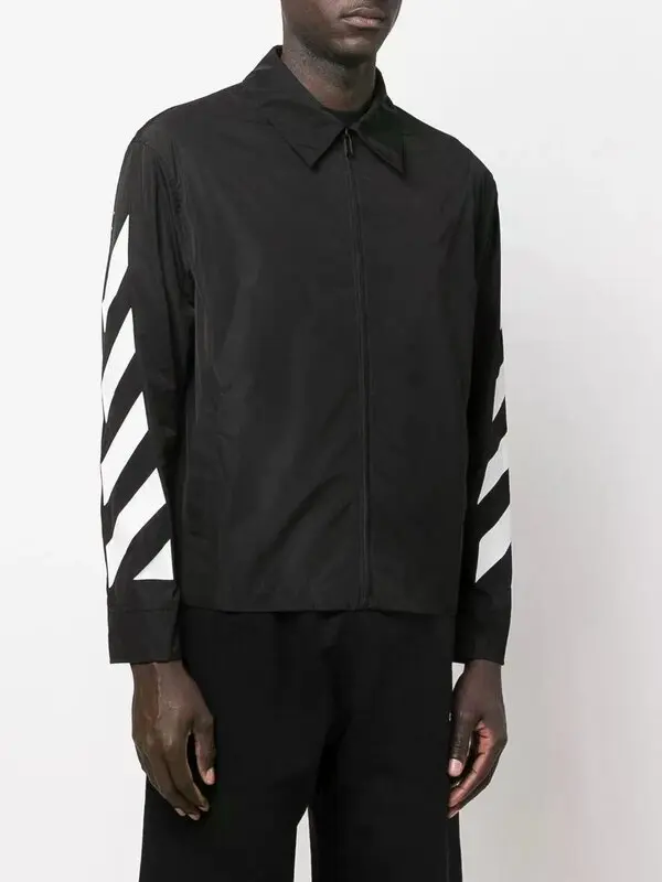 Off-White Diag-stripe Zipped Shirt Jacket