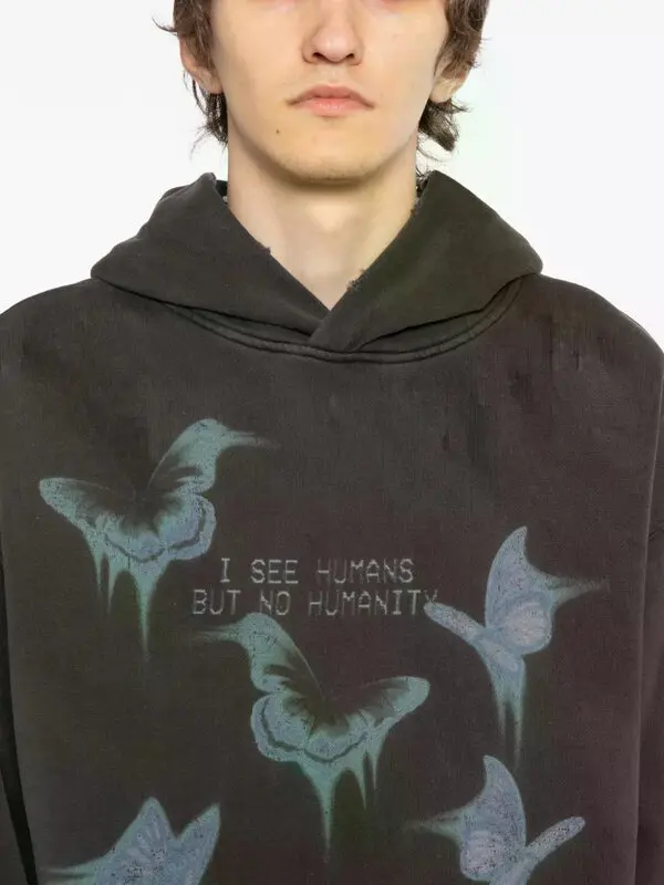 WARMAN Butterfly-print Hoodie