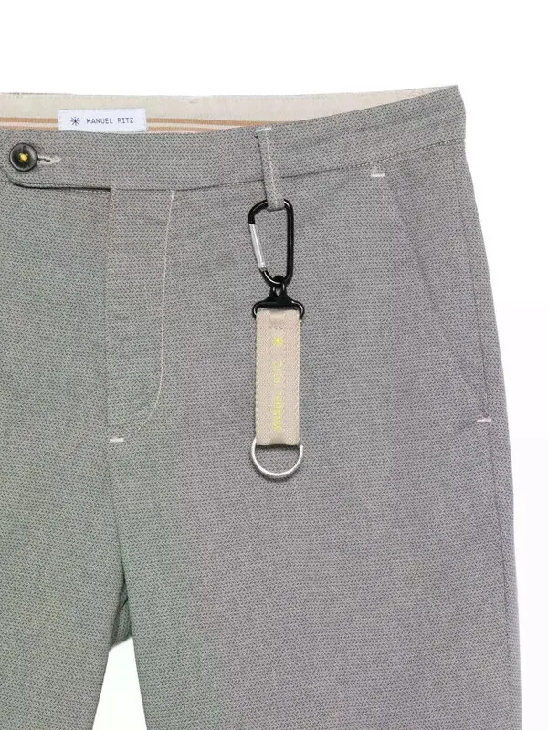 MANUEL RITZ Slim Fit Textured Trousers - Grey