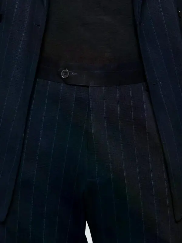 MANUEL RITZ Double-breasted Striped Suit - Blue