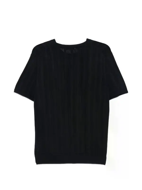 MANUEL RITZ Vertical Stripe Perforated T-shirt