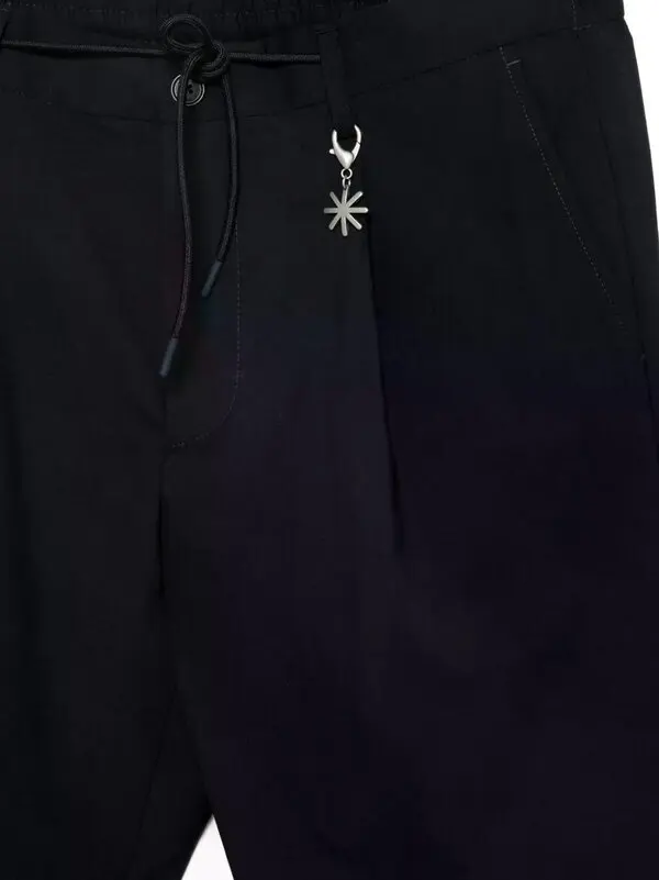 MANUEL RITZ Drawstring Trousers With Charm Detail - Blue