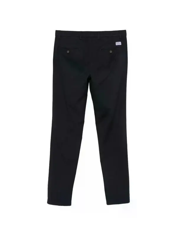 MANUEL RITZ Micro-texture Slim-fit Trousers - Black