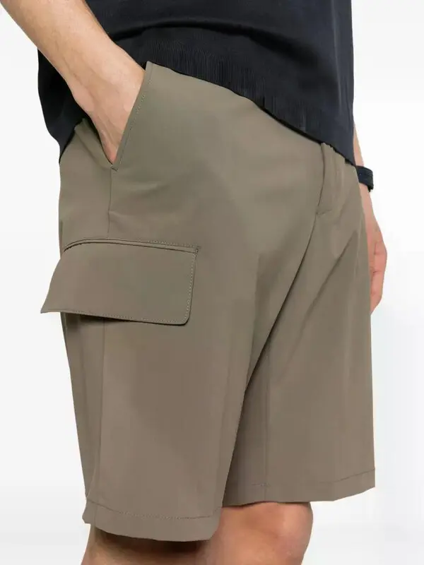 MANUEL RITZ Logo-patch Belt-loop Shorts - Neutrals