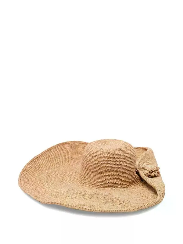 IBELIV Raffia Hat With Tassel - Neutrals