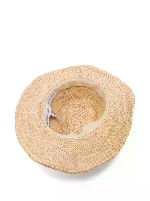 IBELIV Raffia Hat With Knotted Detail