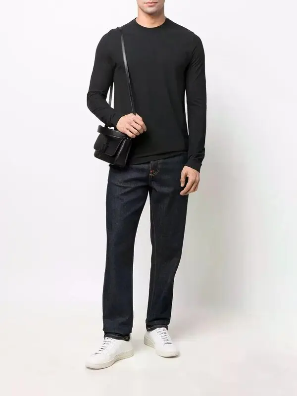ZANONE Long-sleeved Cotton T-shirt - Black