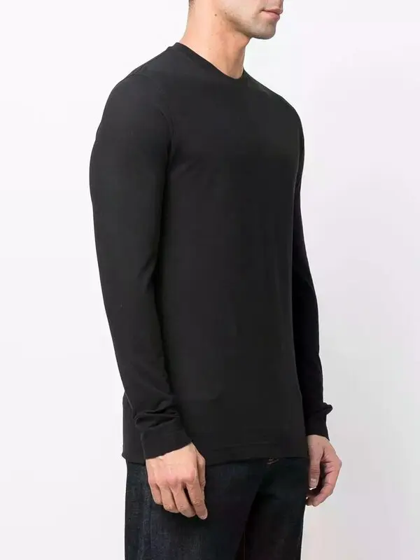 ZANONE Long-sleeved Cotton T-shirt - Black