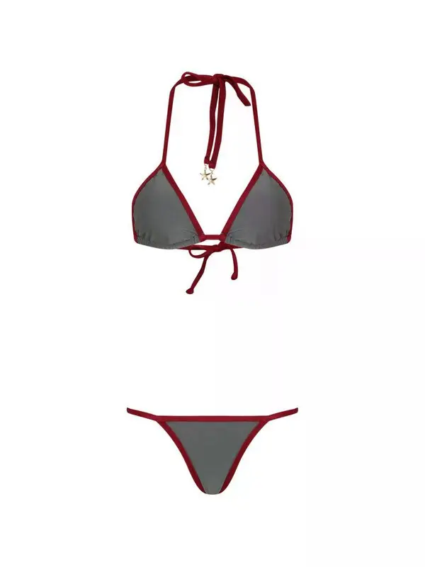 AMIR SLAMA X Jade Picon Triangle-top Bikini - Grey