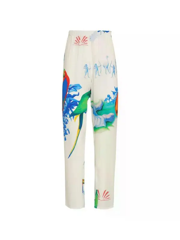 AMIR SLAMA Printed Trousers - White
