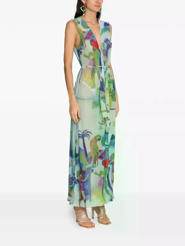 AMIR SLAMA Printed Maxi Dress
