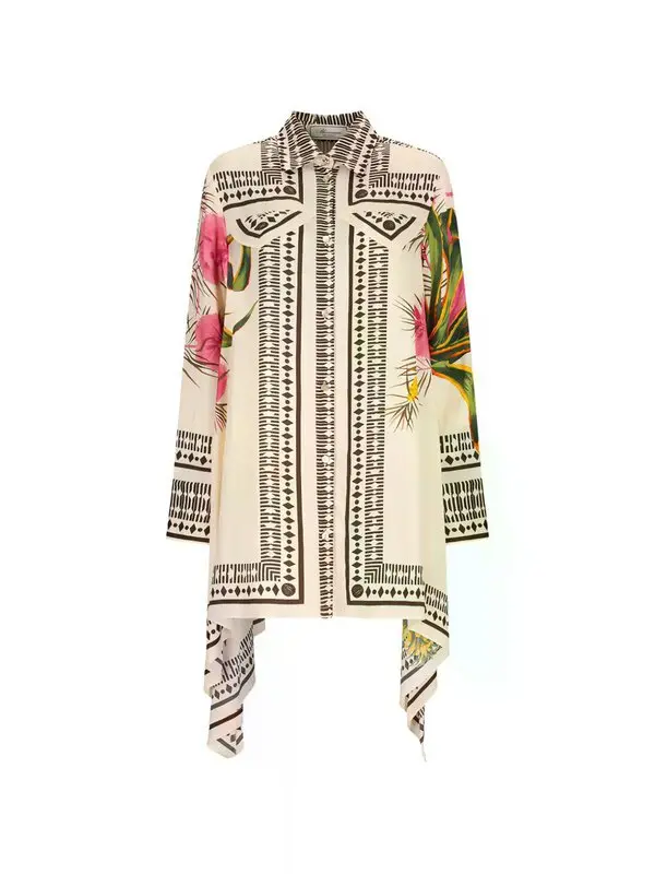 Blumarine Printed Mini Dress - Neutrals