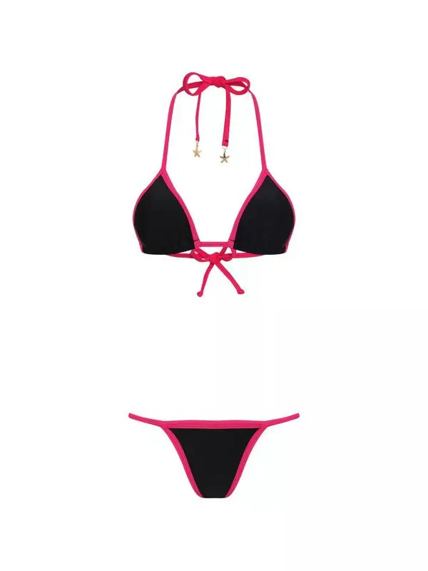 AMIR SLAMA Trimmed Tie Bikini - Black