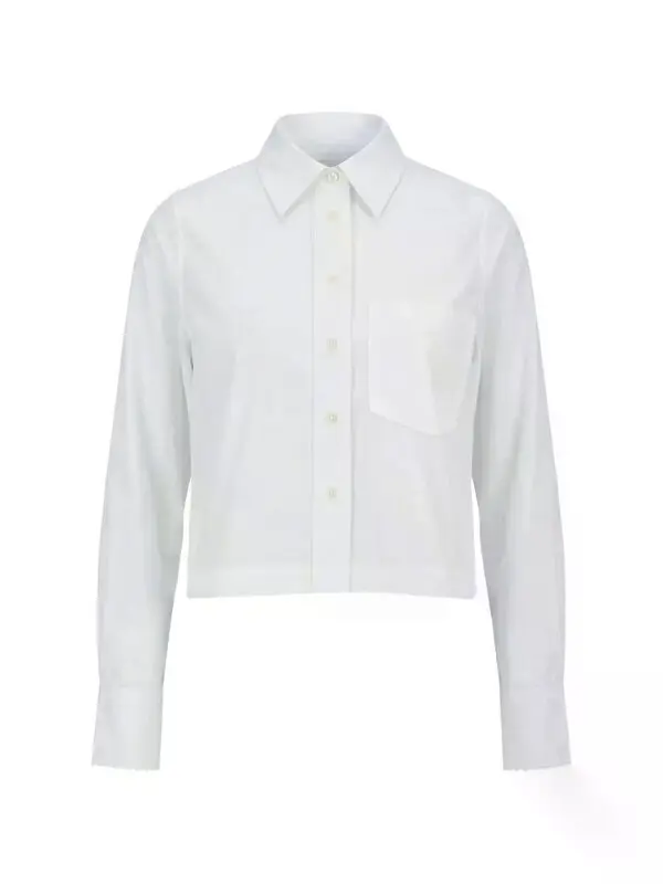Closed Lace-trim Chest Pocket Shirt