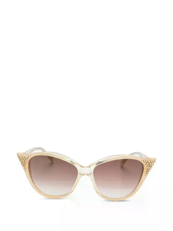 Pierre Cardin 1980s Embellished Cat-eye Sunglasses - Neutrals