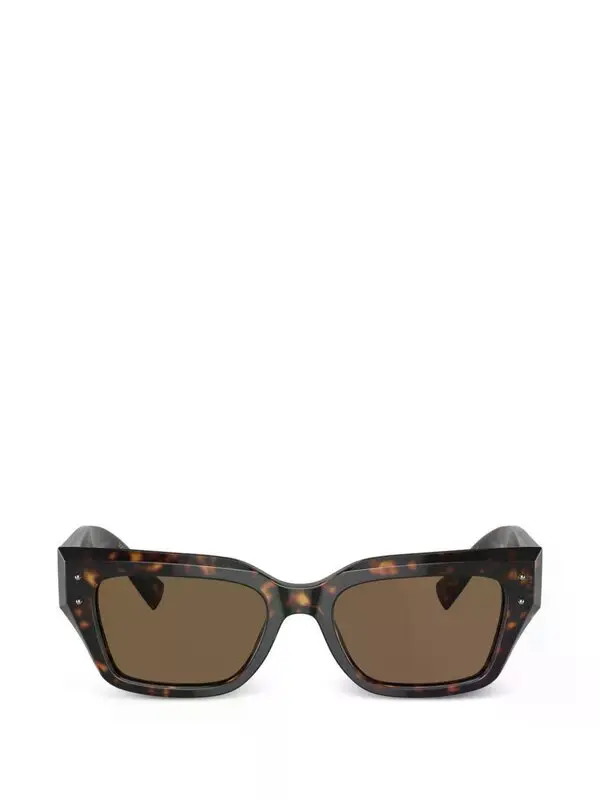Dolce & Gabbana Studded Square Frame Sunglasses - Brown