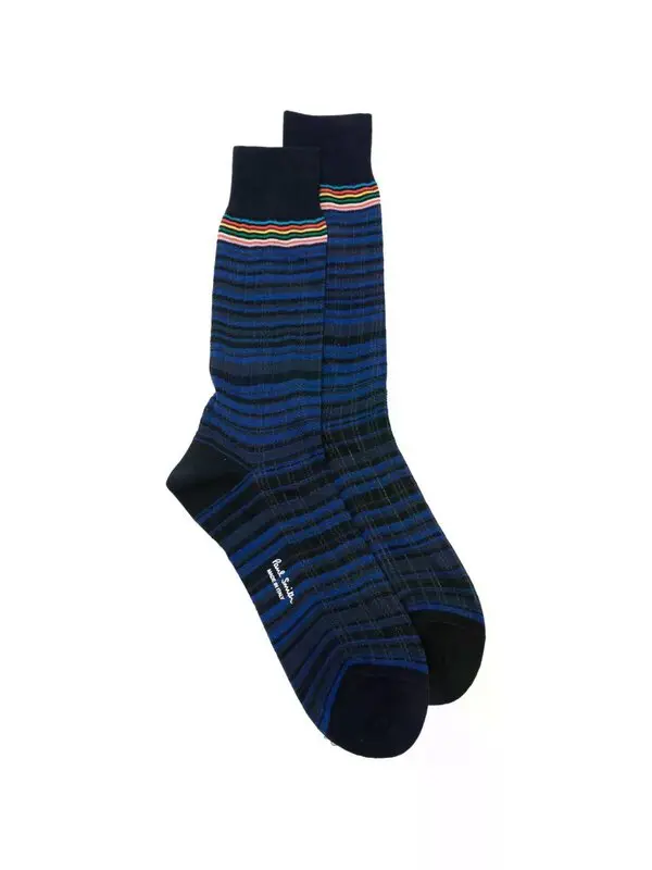 Paul Smith Striped Ankle Socks - Blue