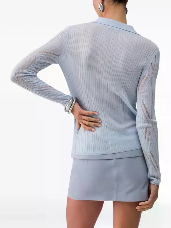 Liu Jo V-neck Ribbed Top - Blue
