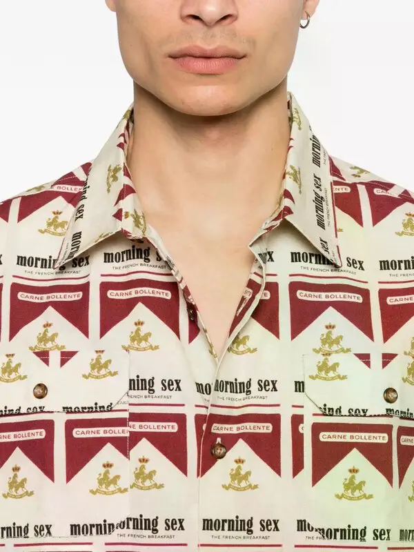 CARNE BOLLENTE Printed Short-sleeve Shirt - Neutrals