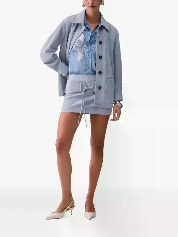 Liu Jo Suede Button Jacket - Blue