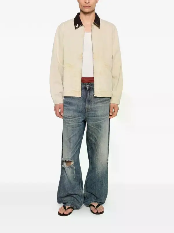 CARNE BOLLENTE Zip-fastening Jacket With Contrast Collar