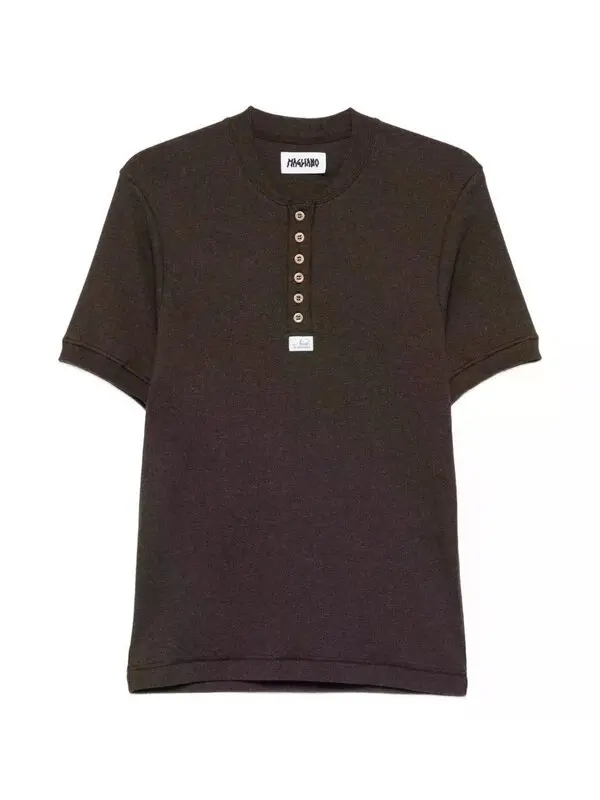 MAGLIANO Button-placket T-shirt - Brown