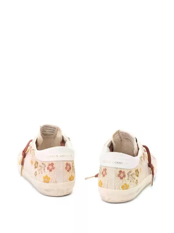 GOLDEN GOOSE Beige Bos Taurus Floral Detail Sneakers - Neutrals