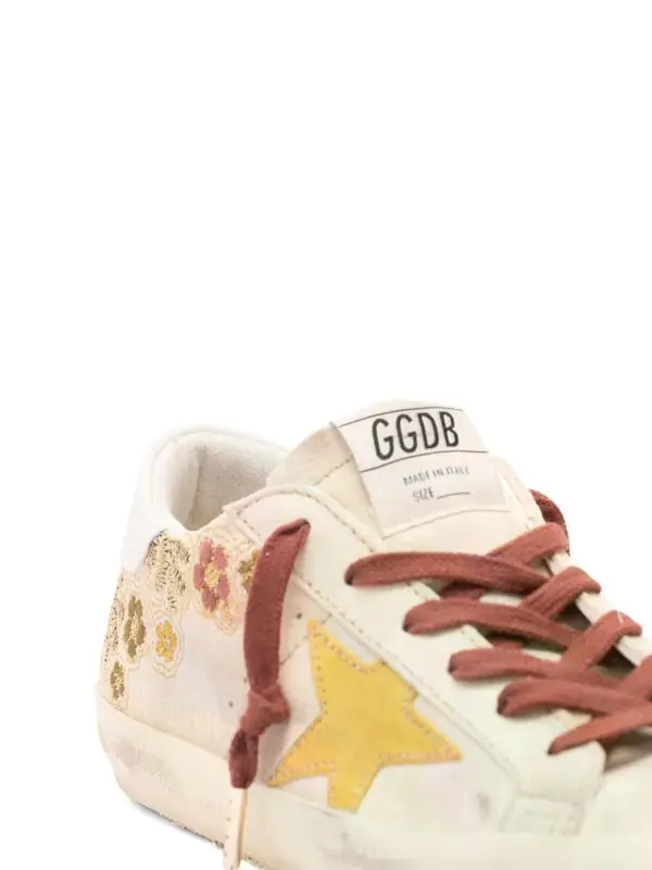 GOLDEN GOOSE Beige Bos Taurus Floral Detail Sneakers - Neutrals