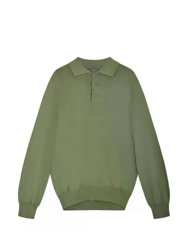 Canali Long-sleeve Polo Shirt - Green
