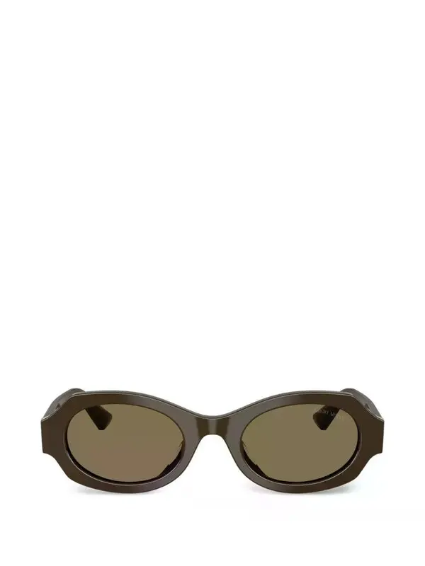 Giorgio Armani Oval-frame Sunglasses - Brown