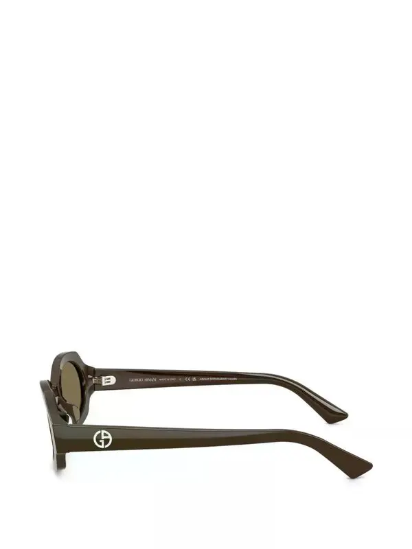 Giorgio Armani Oval-frame Sunglasses - Brown