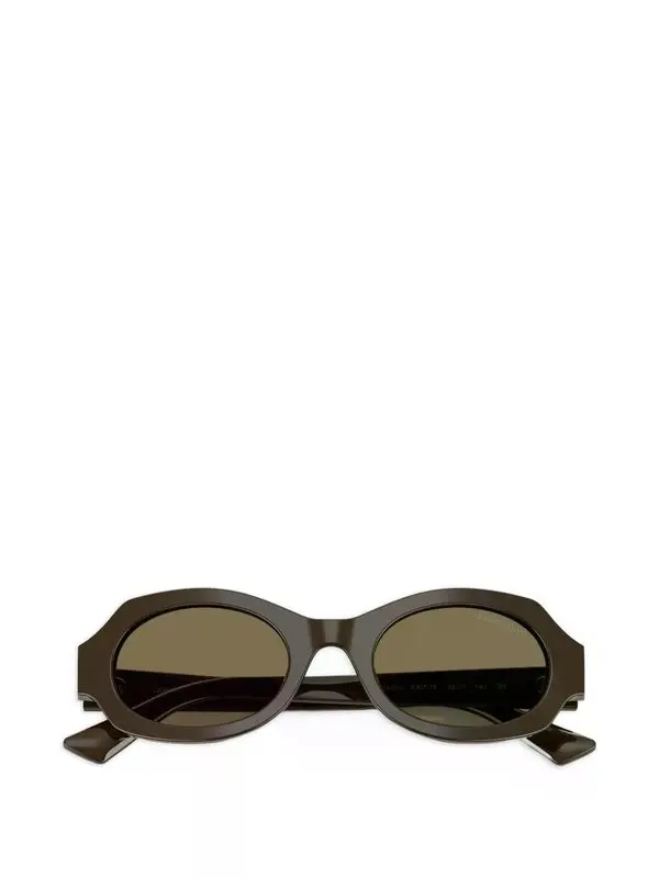 Giorgio Armani Oval-frame Sunglasses - Brown