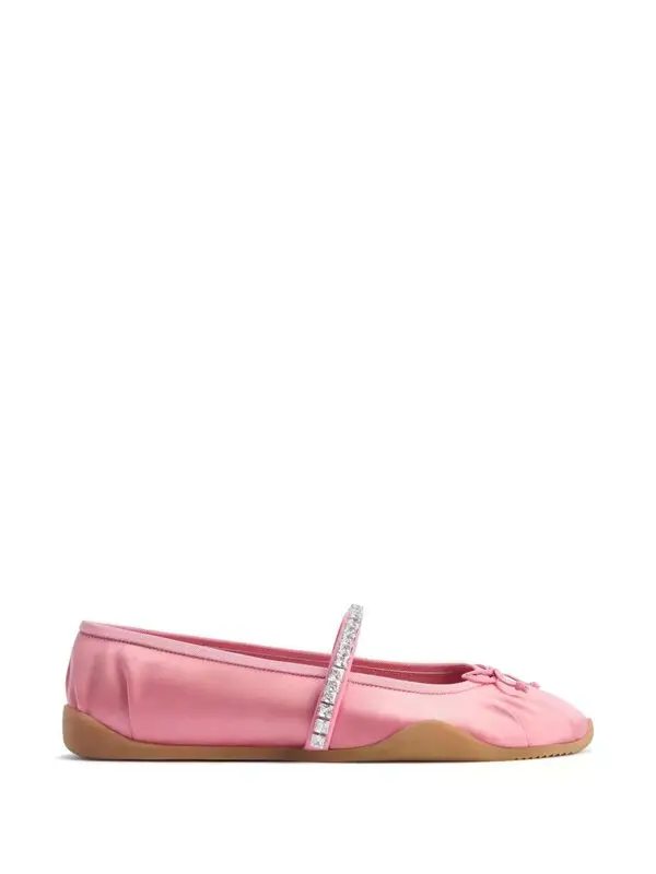 GIUSEPPE ZANOTTI Rhinestone Bow Ballet Flat - Pink
