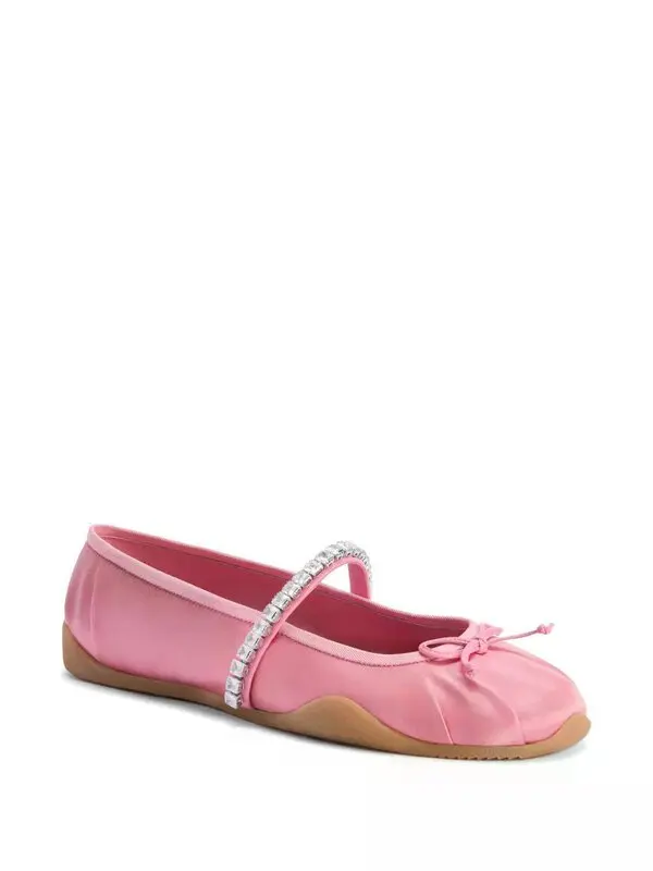 GIUSEPPE ZANOTTI Rhinestone Bow Ballet Flat - Pink