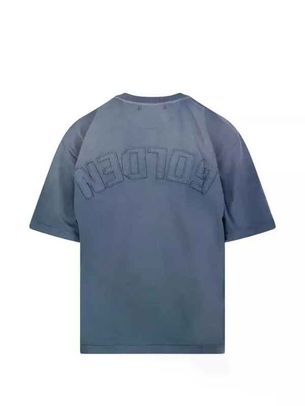 GOLDEN GOOSE Distressed Cotton T-shirt With Raised Logo