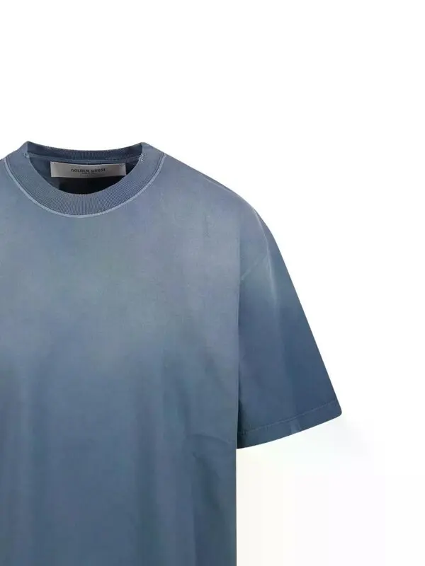 GOLDEN GOOSE Distressed Cotton T-shirt With Raised Logo